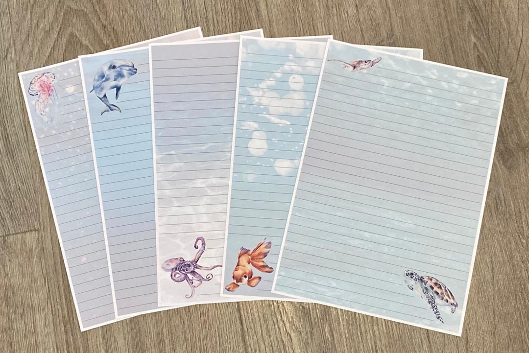 Sea Creature Writing Paper, A4 Writing Paper, Under the Sea, Water ...