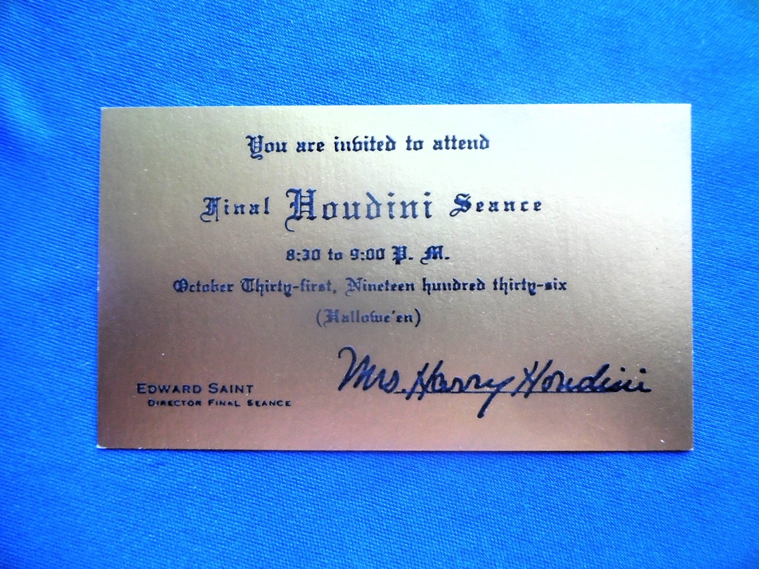 Antique HOUDINI BEATRICE SEANCE Invitation Letters Card Escapism ...