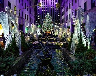 Rockefeller Christmas Tree, New York, Season, Holiday, Wall Decor, Fine ...