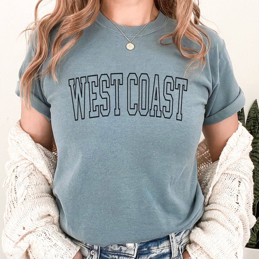 West Coast T-shirt Hometown Western Tshirt West Coast Tee Soft Print Shirt Oversized Fit T-shirt ...