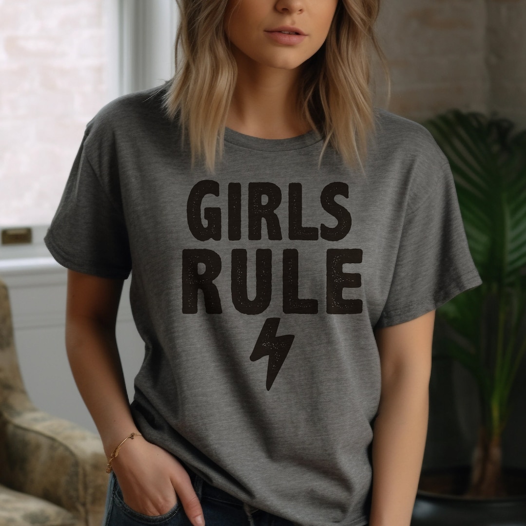 Girls Rule T-shirt Fun Saracstic Tshirt Girl Power Tee Boss - Etsy