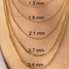 Double Cuban Link Chain 14K Yellow Real Gold 3mm 3.7mm 4.5mm Thick ...
