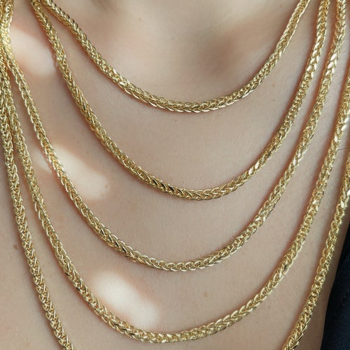 Square Wheat Chain Men Women Diamond Cut Necklace 1.75-4.5mm - Etsy