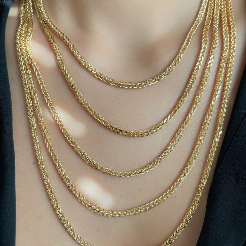 14k Gold 2.5mm Wheat Chain - Etsy