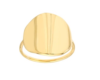 Gold Disc Ring | Etsy