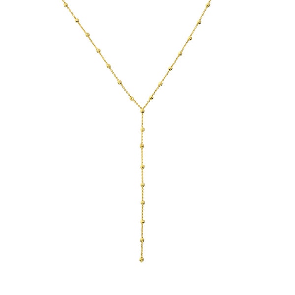 Gold Beaded Y Necklace - Etsy