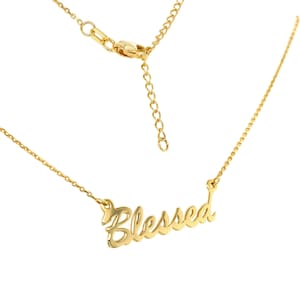 Blessed Pendant Necklace 14K Solid Yellow Gold Spiritual Necklace Women ...