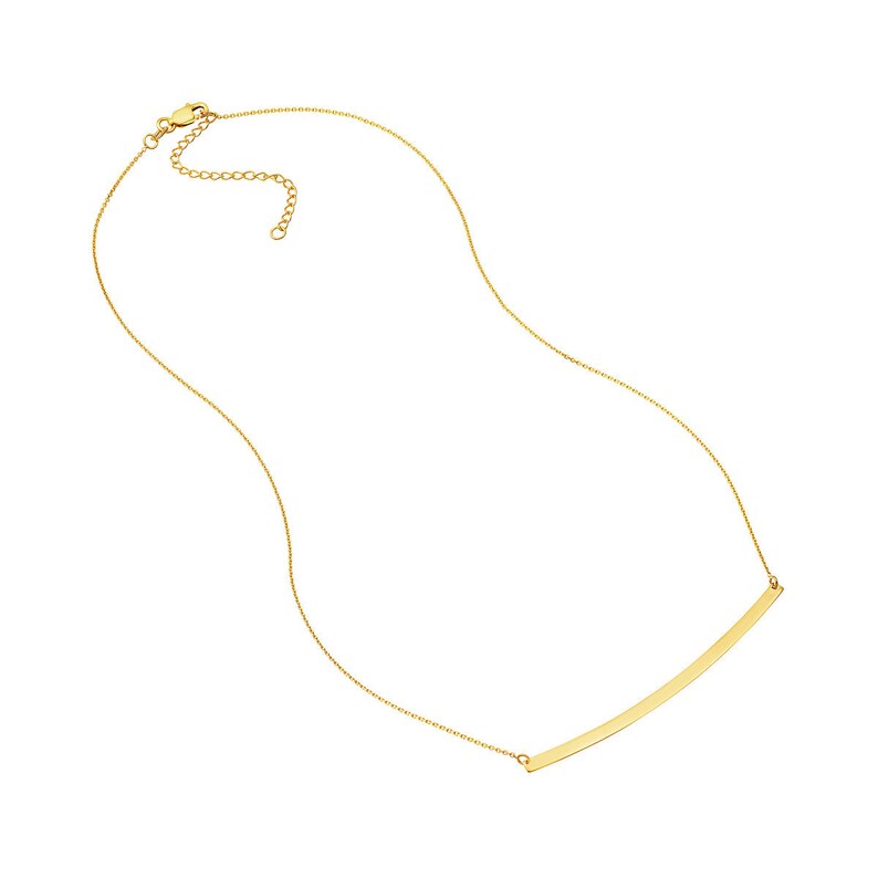 Horizontal Bar Necklace 14K Solid Yellow White Rose Gold - Etsy