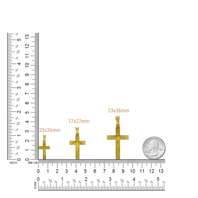 14K Solid Yellow Tri Color Gold Scapular Crucifix Jesus Cross | Etsy