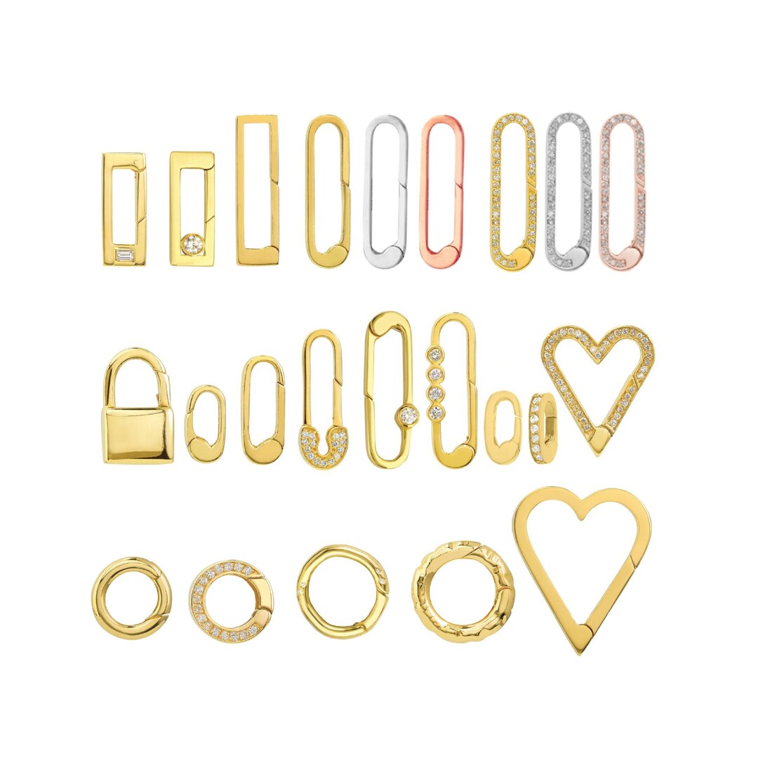 Diamond Enhancer Charm Holder Push Lock Pendant Connector Lock Hinged ...