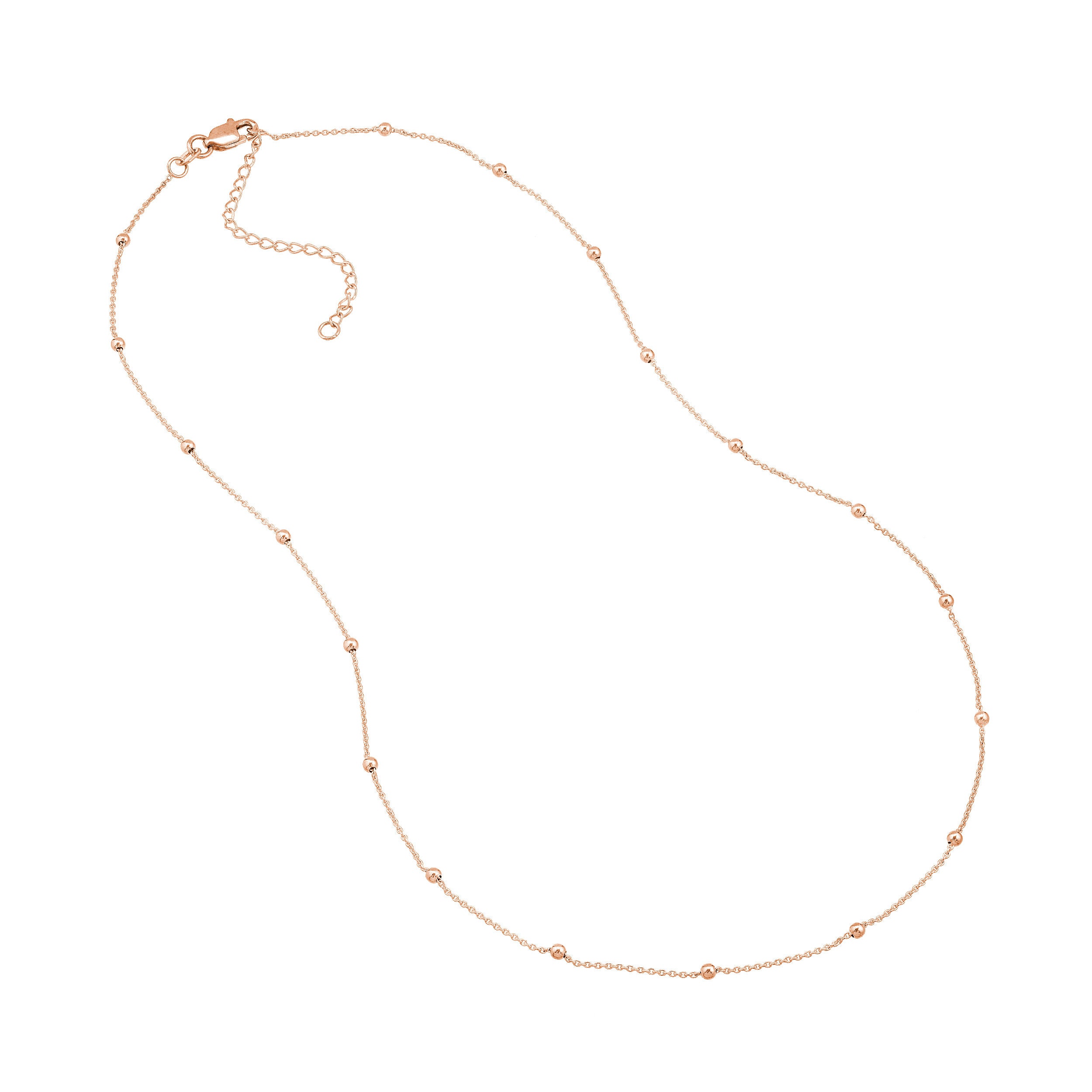 Ball Beaded Chain Beaded Station Necklace 14K Solid Yellow | Etsy