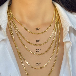 Double Cuban Link Chain 14K Yellow Real Gold 3mm 3.7mm 4.5mm Thick ...