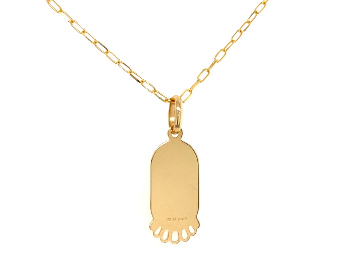 Good Luck Pendant Necklace 14K Solid Gold Lucky Symbol Pendant - Etsy