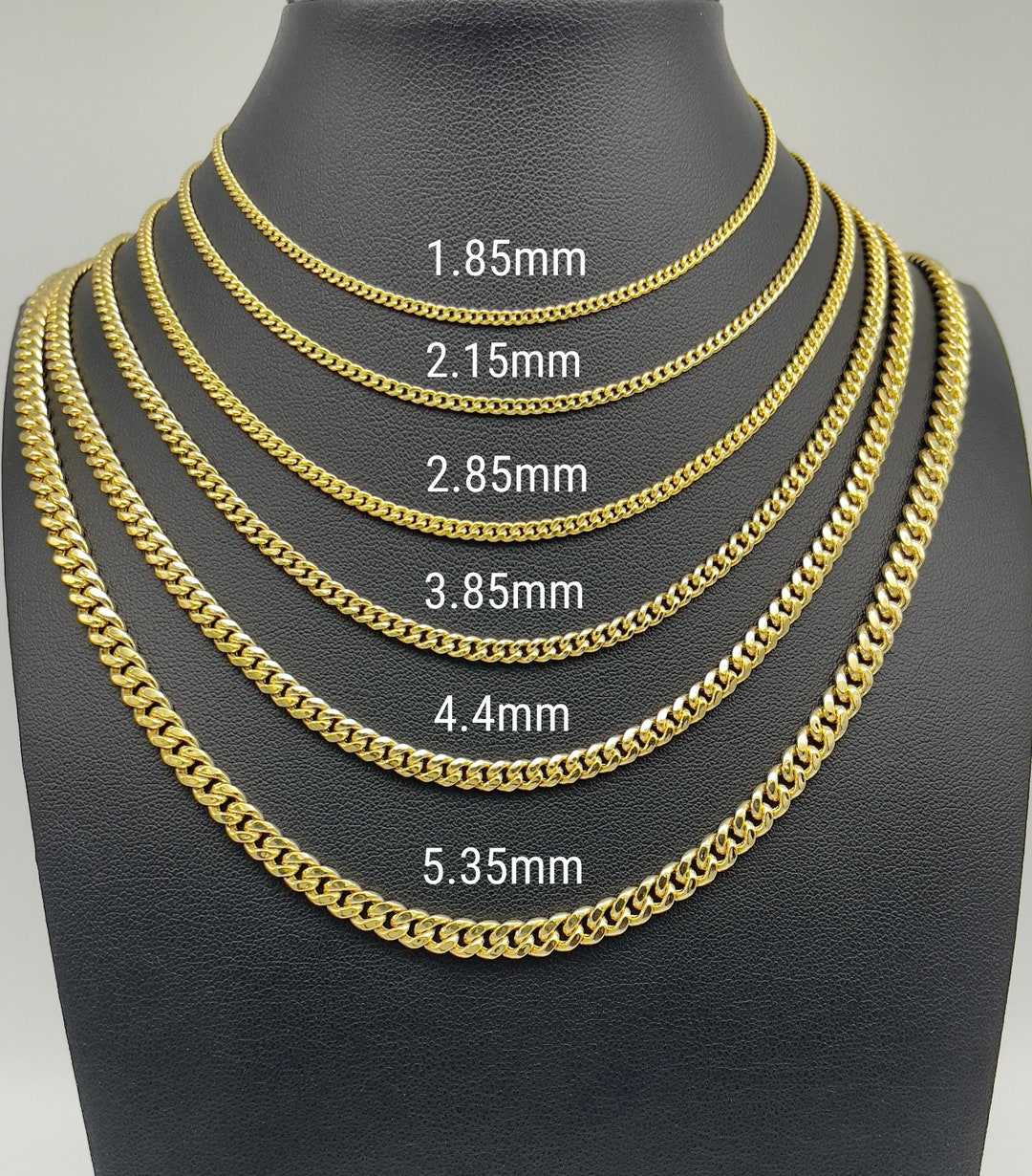 Miami Cuban Link Chain 14K Yellow White Real Gold Curb Chain Necklace 1 ...