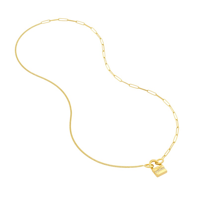 Paperclip Split Chains 14K Real Gold Mixed Paper Clip Chain - Etsy