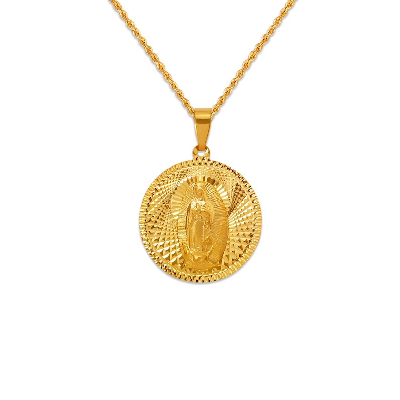 Virgin Mary Miraculous Medal Real 14K Solid Gold Our Lady of Guadalupe ...