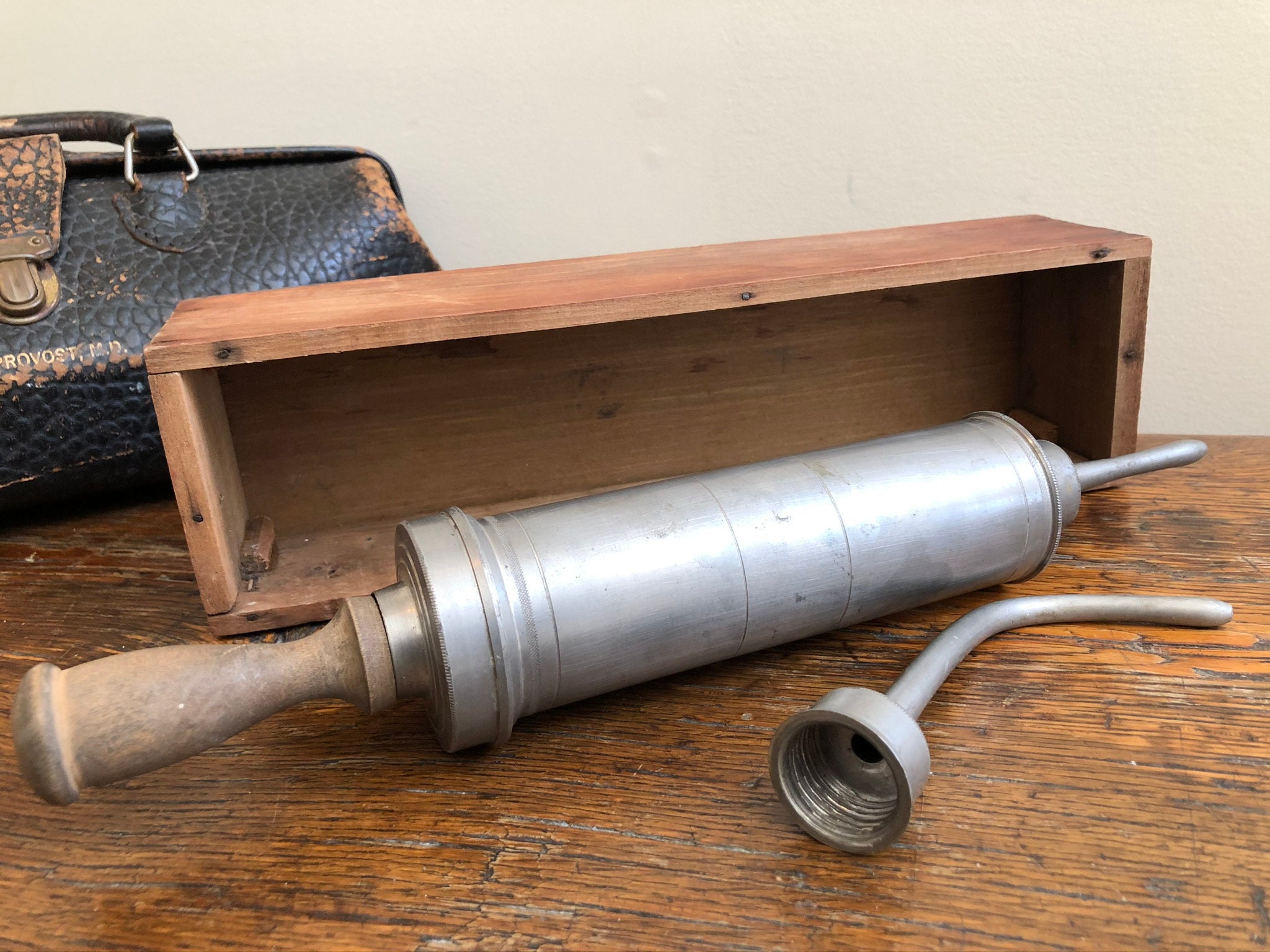 Antiguo 18th C Peltre y madera Enema humano Clyster Glyster - Etsy España