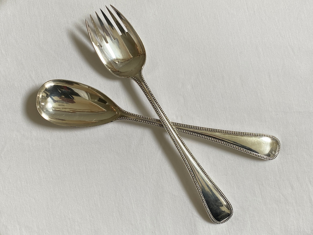 Vintage Large 12" L Silver Plated Spoon and Runcible Spoon/spork Fork ...