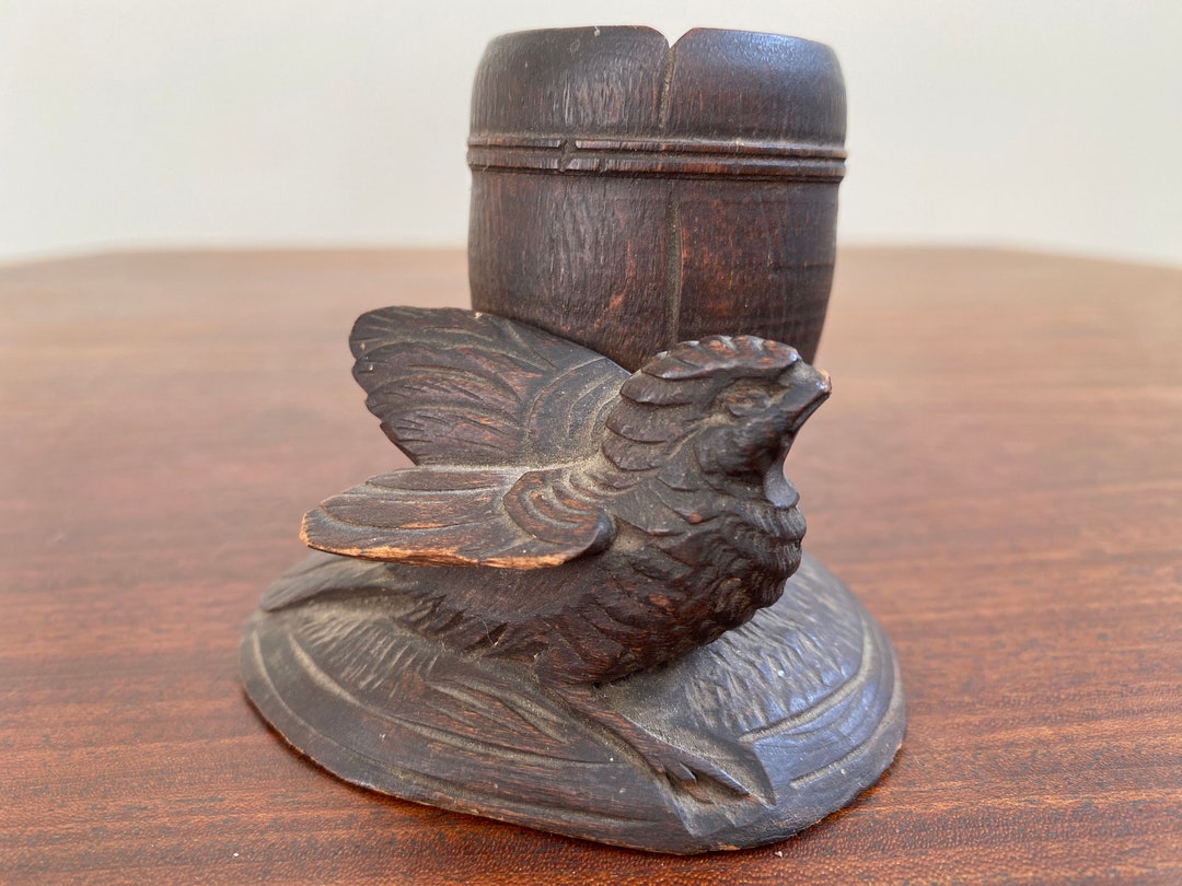 Antique Black Forest Hand Carved Bird and Barrell Matchstick - Etsy