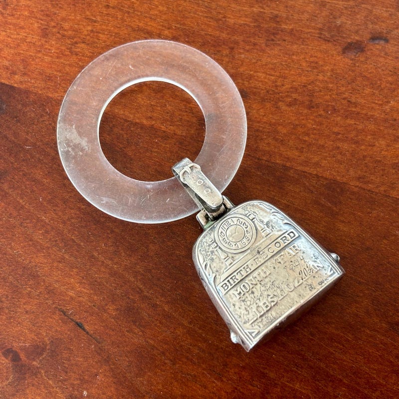 Silver Baby Rattle - Etsy