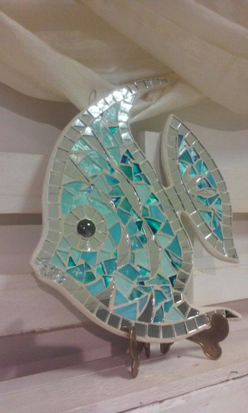 Angelfish Mirror-art Fish-angel Gift Idea Gift Decor-sea Mosaic Fish ...