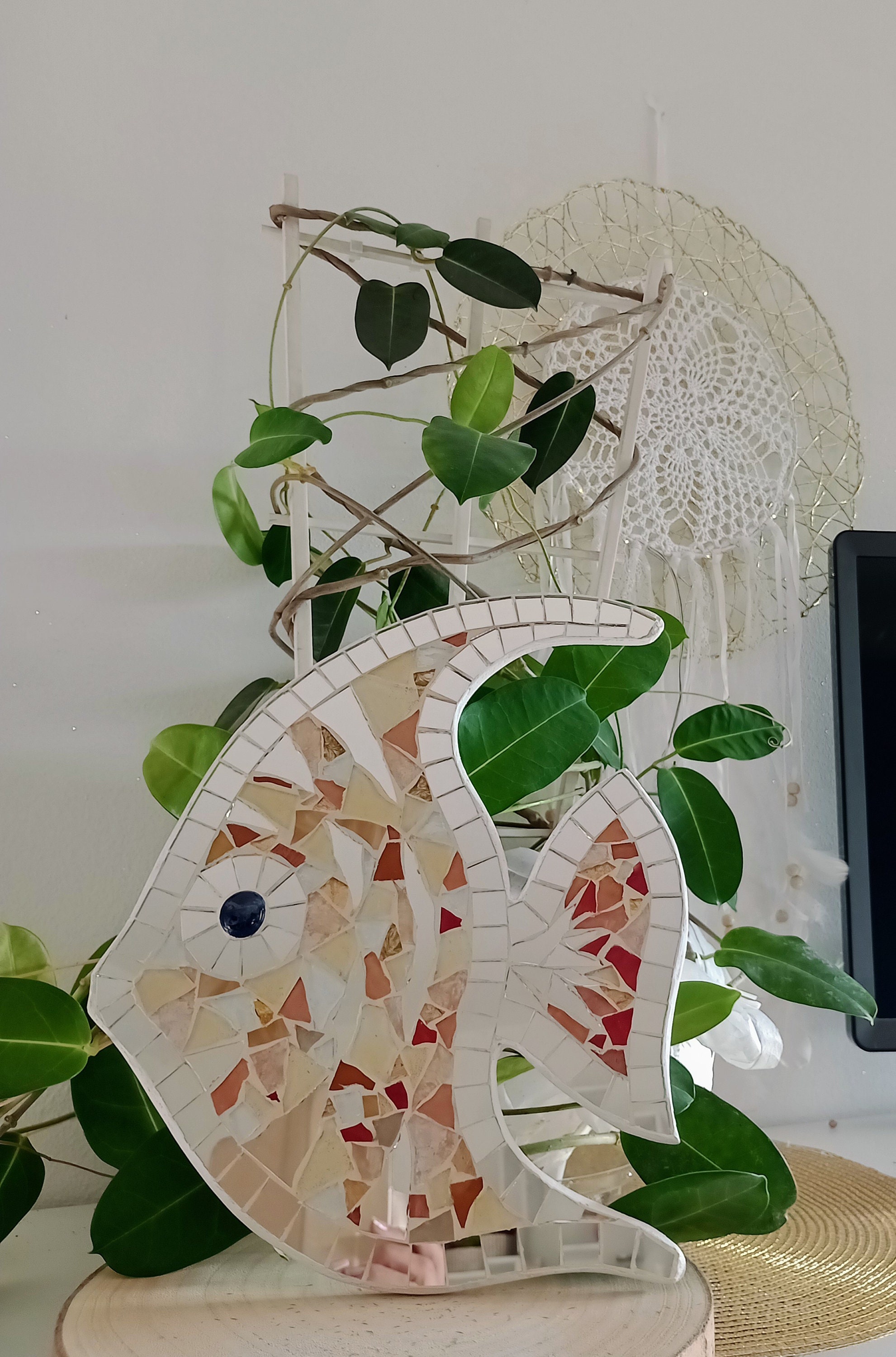 Angelfish Mirror-art Fish-angel Gift Idea Gift Decor-sea Mosaic Fish ...