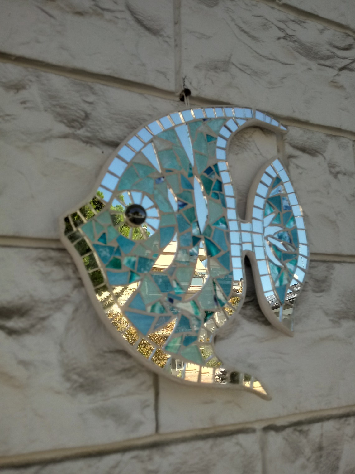 Angelfish Mirror-art Fish-angel Gift Idea Gift Decor-sea Mosaic Fish ...