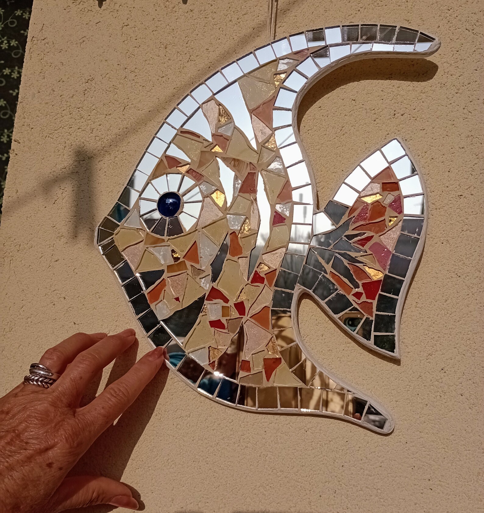 Angelfish Mirror-art Fish-angel Gift Idea Gift Decor-sea Mosaic Fish ...