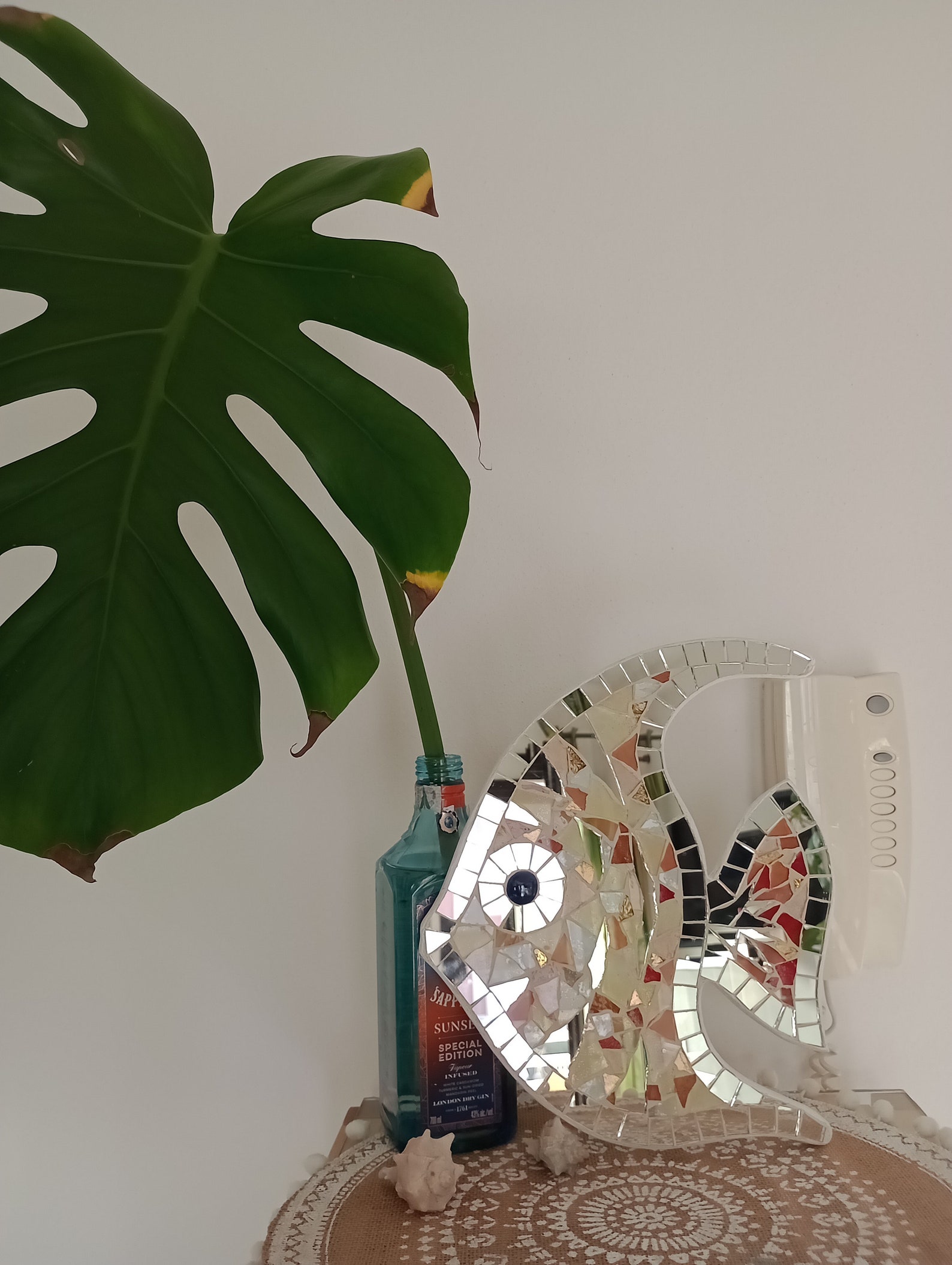 Angelfish Mirror-art Fish-angel Gift Idea Gift Decor-sea Mosaic Fish ...