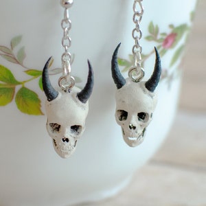Realistic Human Demon Skull Bone Earrings, Handmade Gothic Jewelry - Etsy