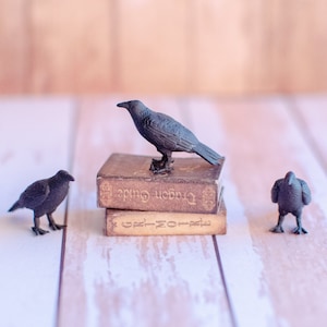 Handmade Miniature Ravens, Mini Set of 2 or 3 Halloween Crows, Style 1 ...
