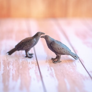 Handmade Miniature Ravens, Mini Set of 2 or 3 Halloween Crows, Style 1 ...