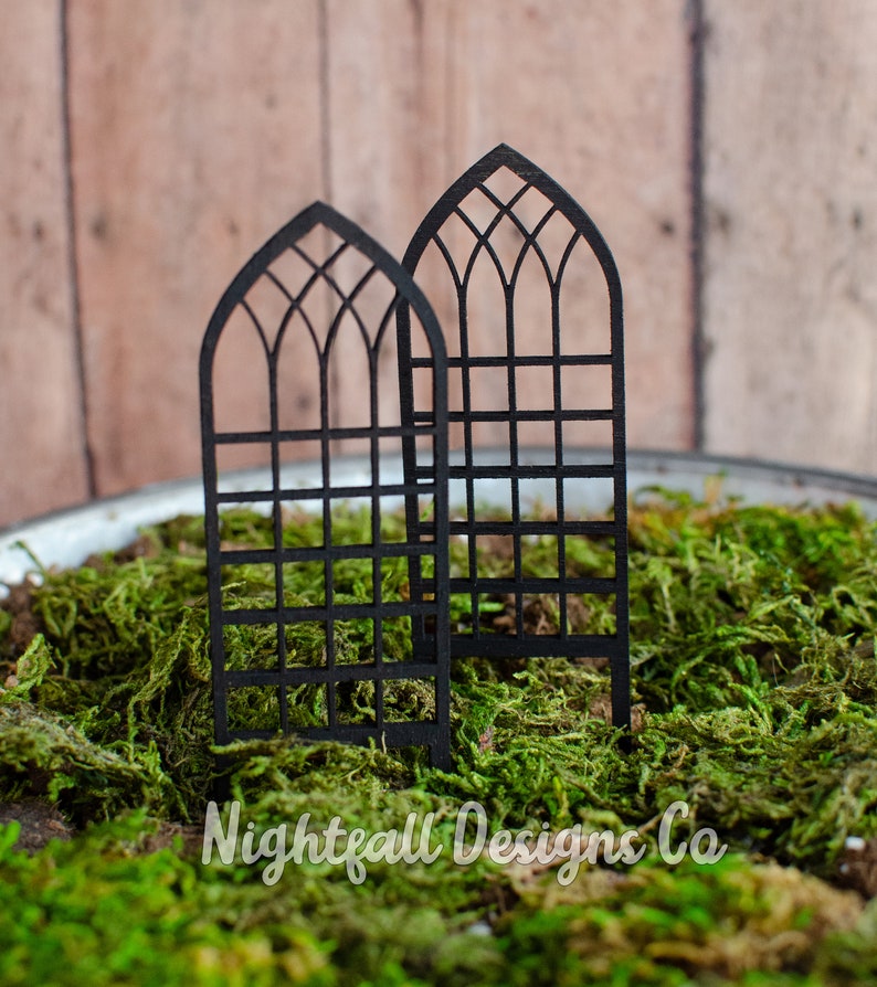 Miniature Faux Wrought Iron Trellis: Fairy Garden Decoration (set of 2 ...