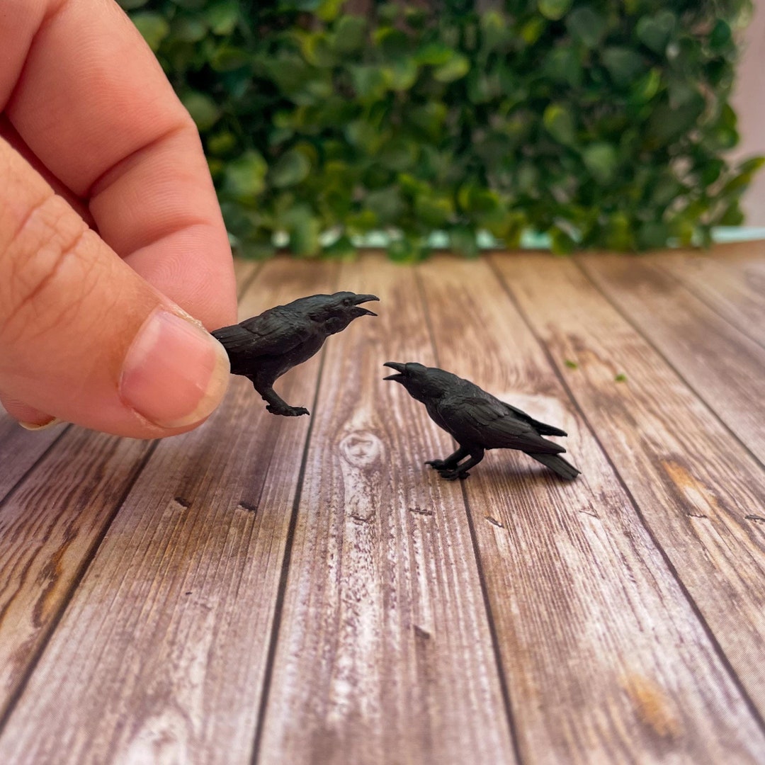 Handmade Miniature Ravens, Mini Set of 2 Black Crows, Style 2 - Etsy