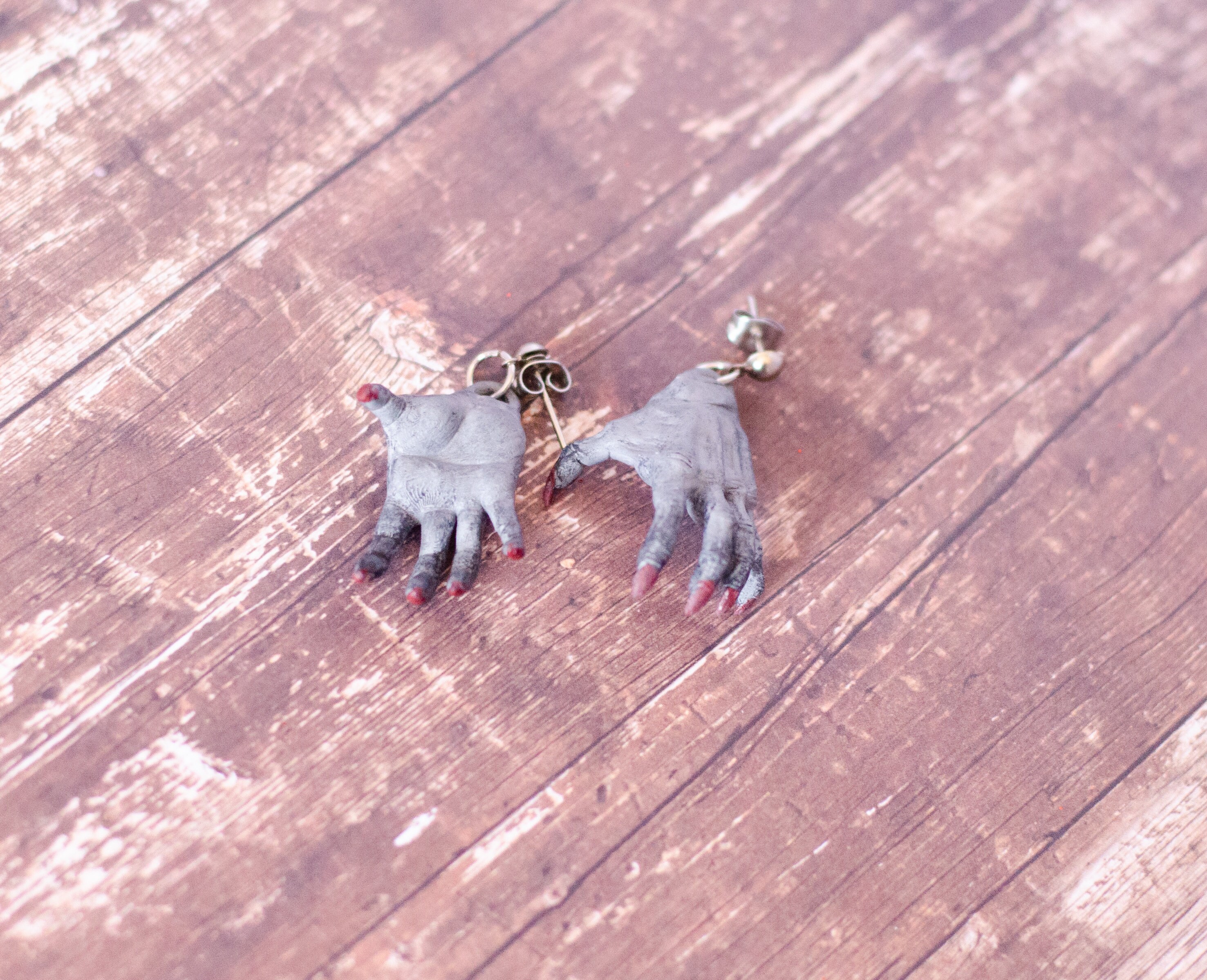 Handmade Creepy Horror Claw Hand Earrings Witch Accessories - Etsy