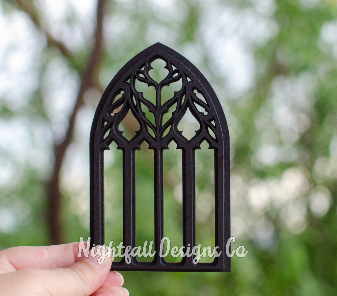 Miniature Gothic Cathedral Window, Gothic Church Medieval Window Frame ...