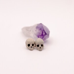 Super Tiny Realistic Human Skull Handmade Earring Studs, Gothic Horror ...