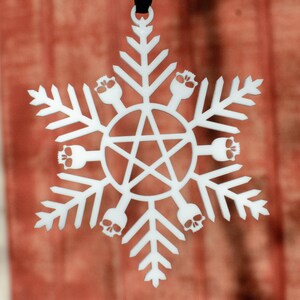 Gothic Snowflake Christmas Ornaments: Spooky Holiday Halloween Decor ...