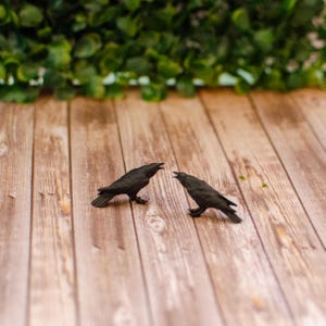 Handmade Miniature Ravens, Mini Set of 2 Black Crows, Style 2 - Etsy