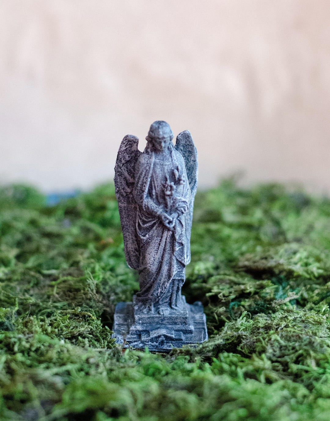 Miniature Cemetery Angel Statue: Faux Aged Stone, Fairy Garden Decor - Etsy