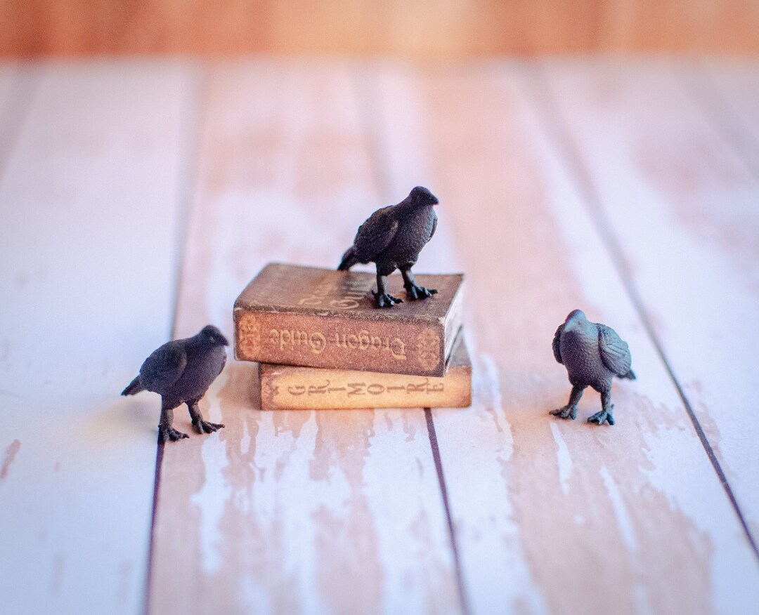 Handmade Miniature Ravens, Mini Set of 2 or 3 Halloween Crows, Style 1 ...