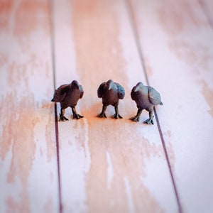 Handmade Miniature Ravens, Mini Set of 2 or 3 Halloween Crows, Style 1 ...