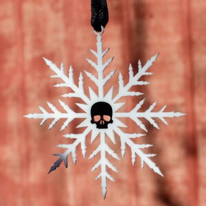Gothic Snowflake Christmas Ornaments: Spooky Holiday Halloween Decor ...