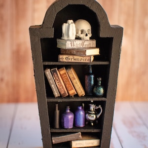 Handmade Miniature Set of Spell Books With Skull and Candles, Mini ...