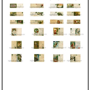 Miniature Vintage Christmas Postcards: 1900s Ephemera (digital Download ...