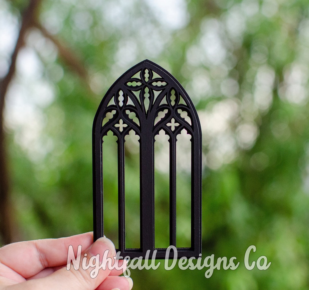 Miniature Gothic Cathedral Window, Gothic Church Medieval Window Frame ...