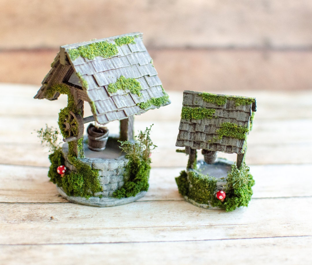 Miniature Wishing Well, Fairy Garden Handmade Miniature Magic Wishing ...