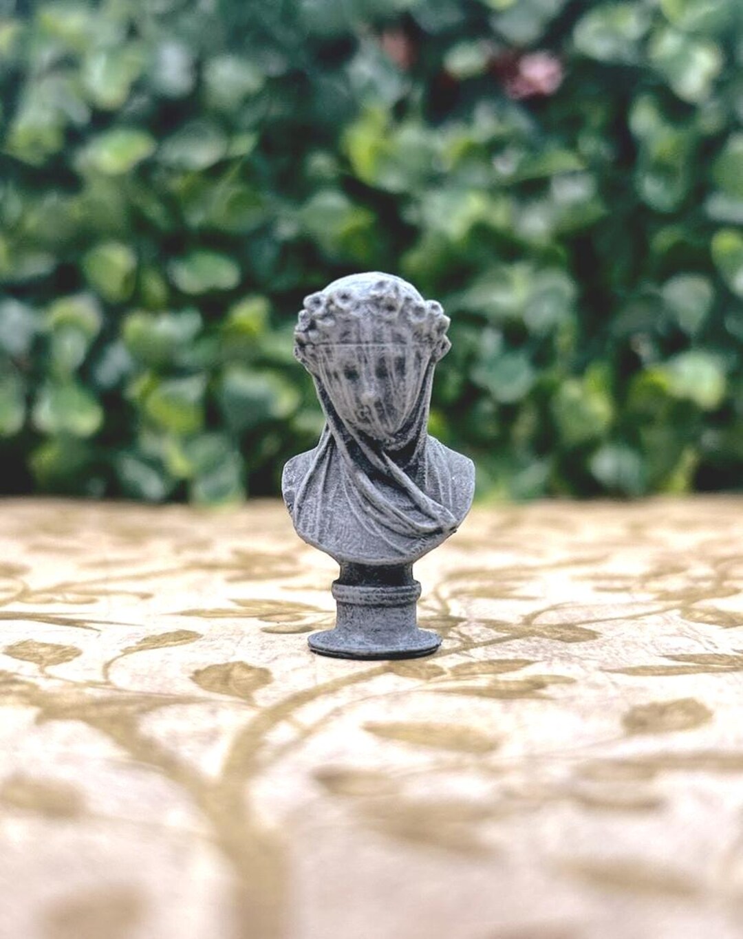 Handmade Miniature Veiled Lady Bust Statue, 'stone' Bust Dollhouse ...