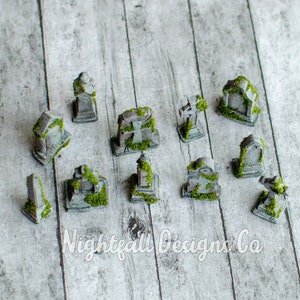 Set of 3 Handmade Miniature Gravestones, Spooky Tiny Headstones, Very ...