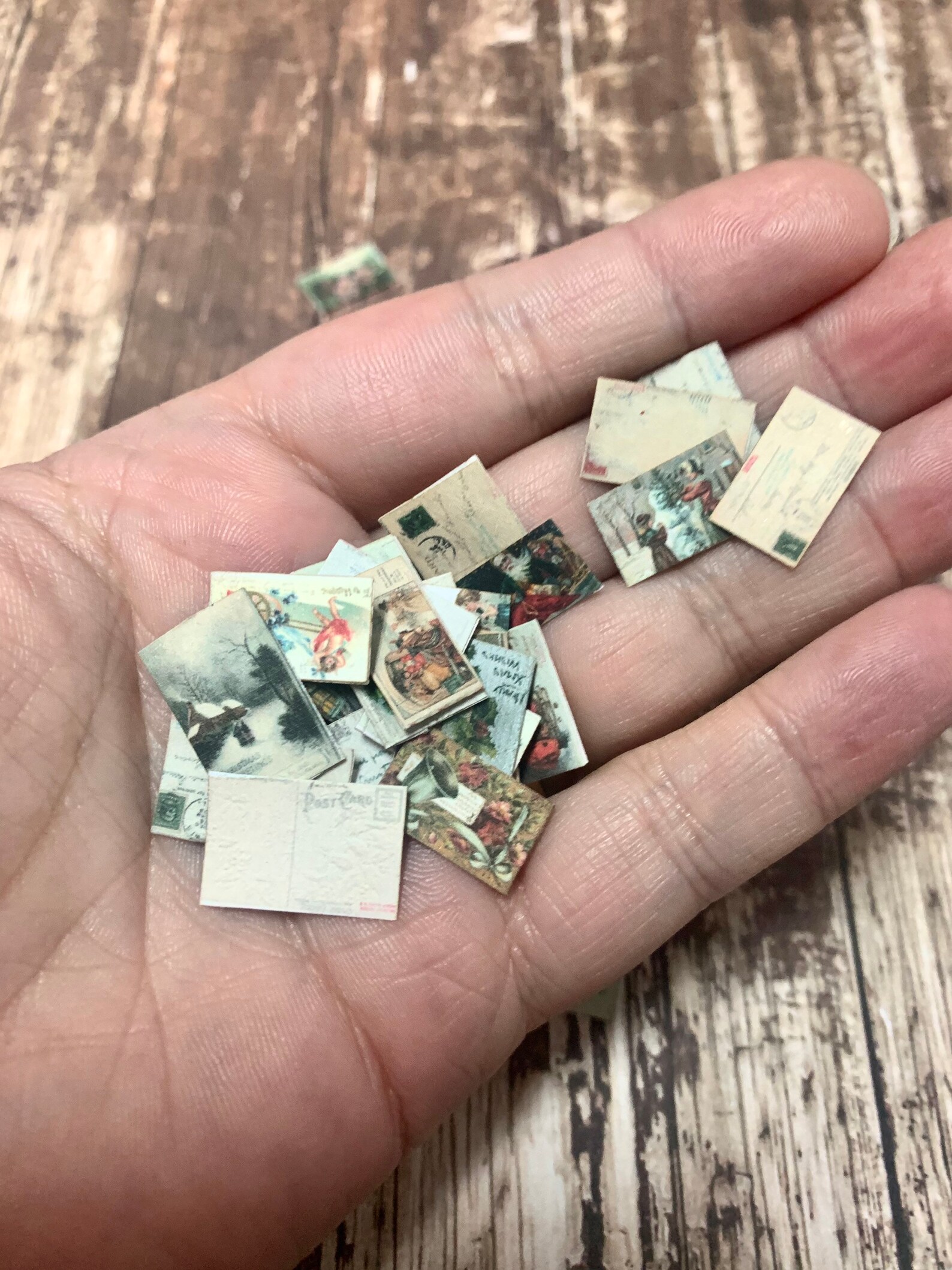 Miniature Vintage Christmas Postcards: 1900s Ephemera (digital Download ...